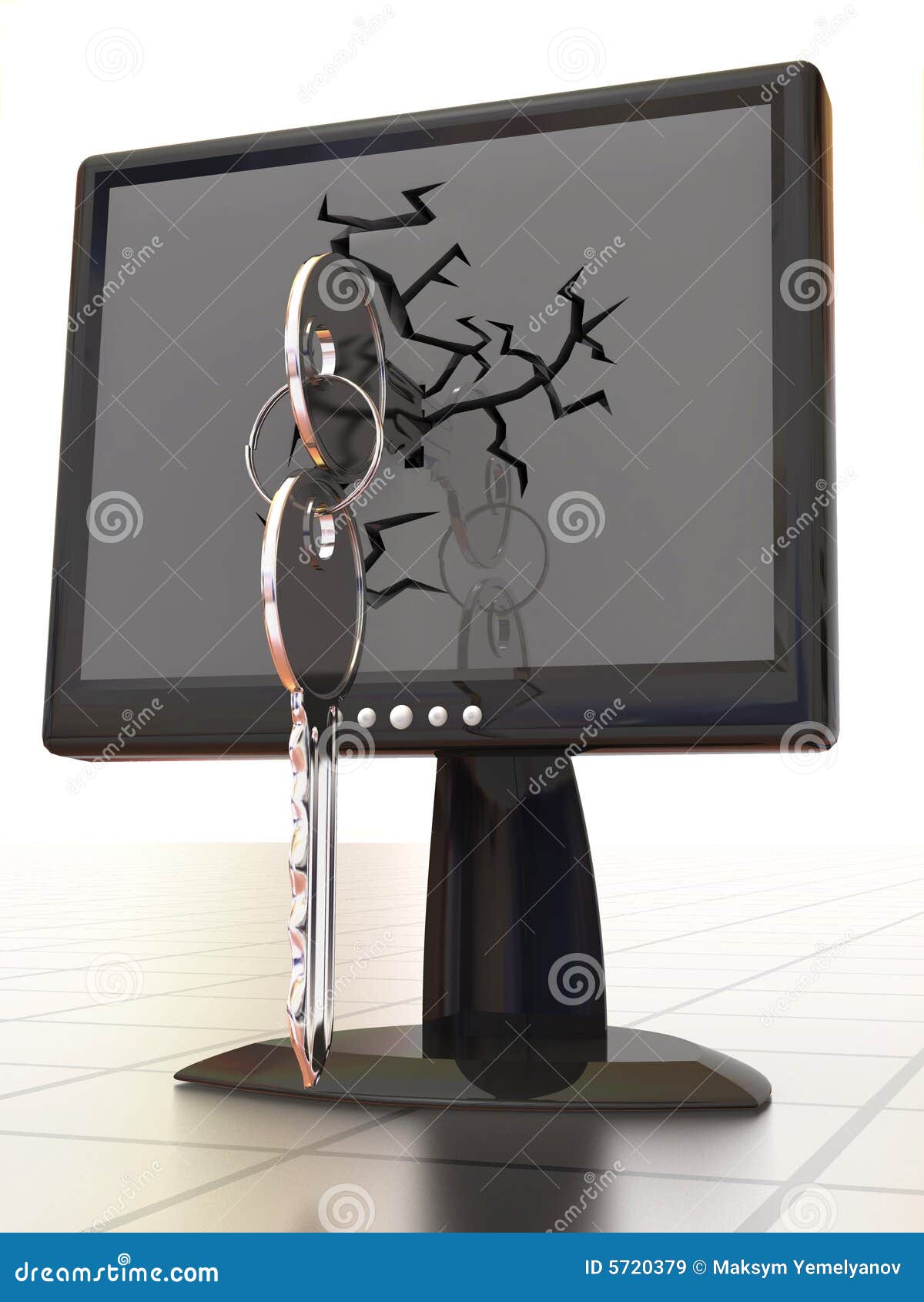 Monitors with keys stock illustration. Illustration of service - 5720379