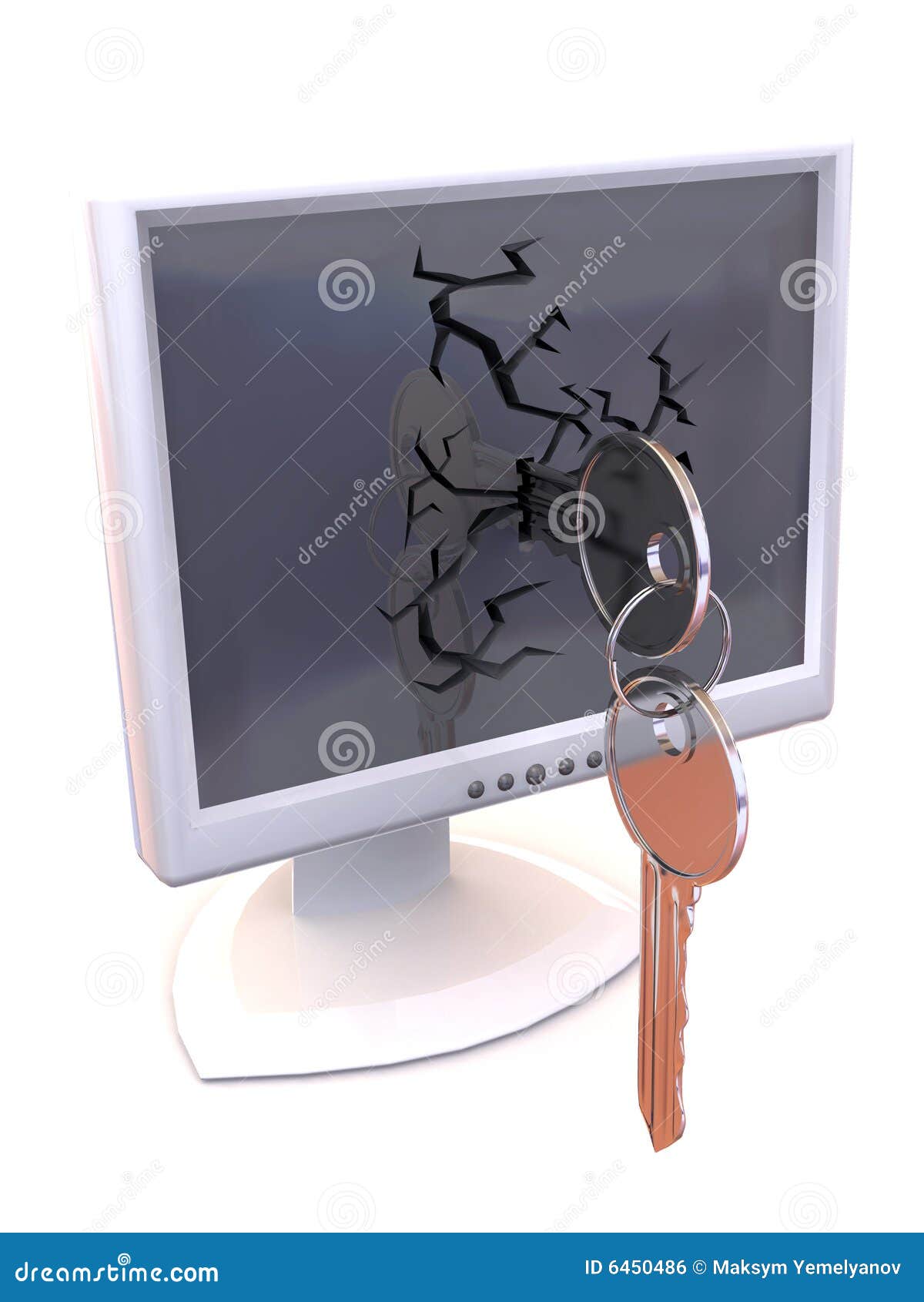 Monitors with keys stock illustration. Illustration of confidential ...