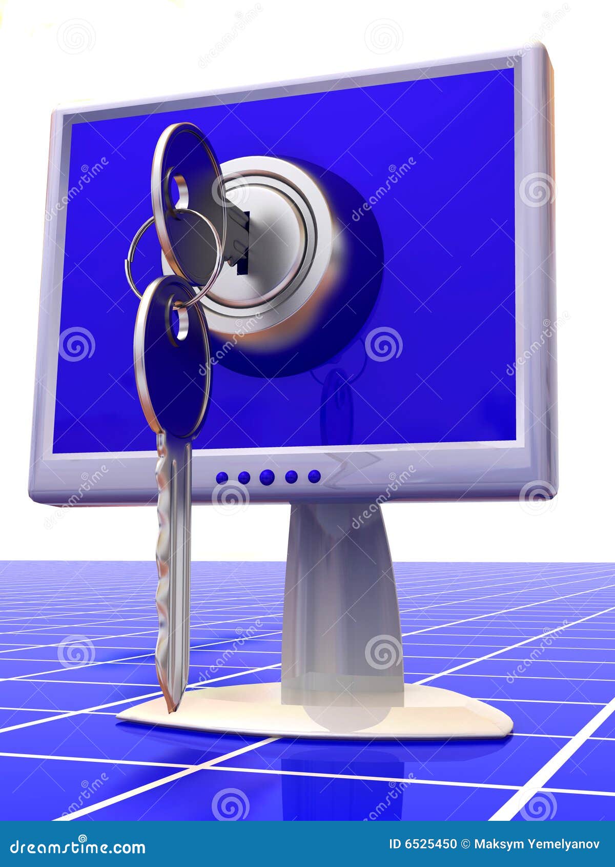 Monitors with keys stock illustration. Illustration of access - 6525450