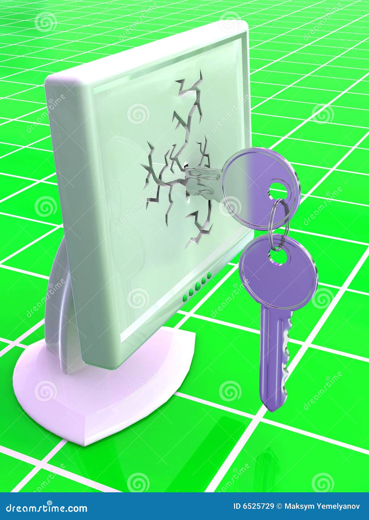 Monitors with keys stock illustration. Illustration of reflection - 6525729