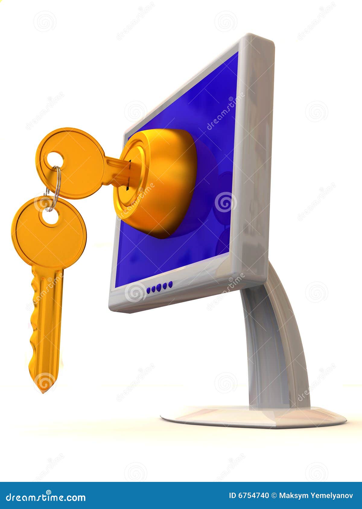 Monitors with keys stock illustration. Illustration of system - 6754740