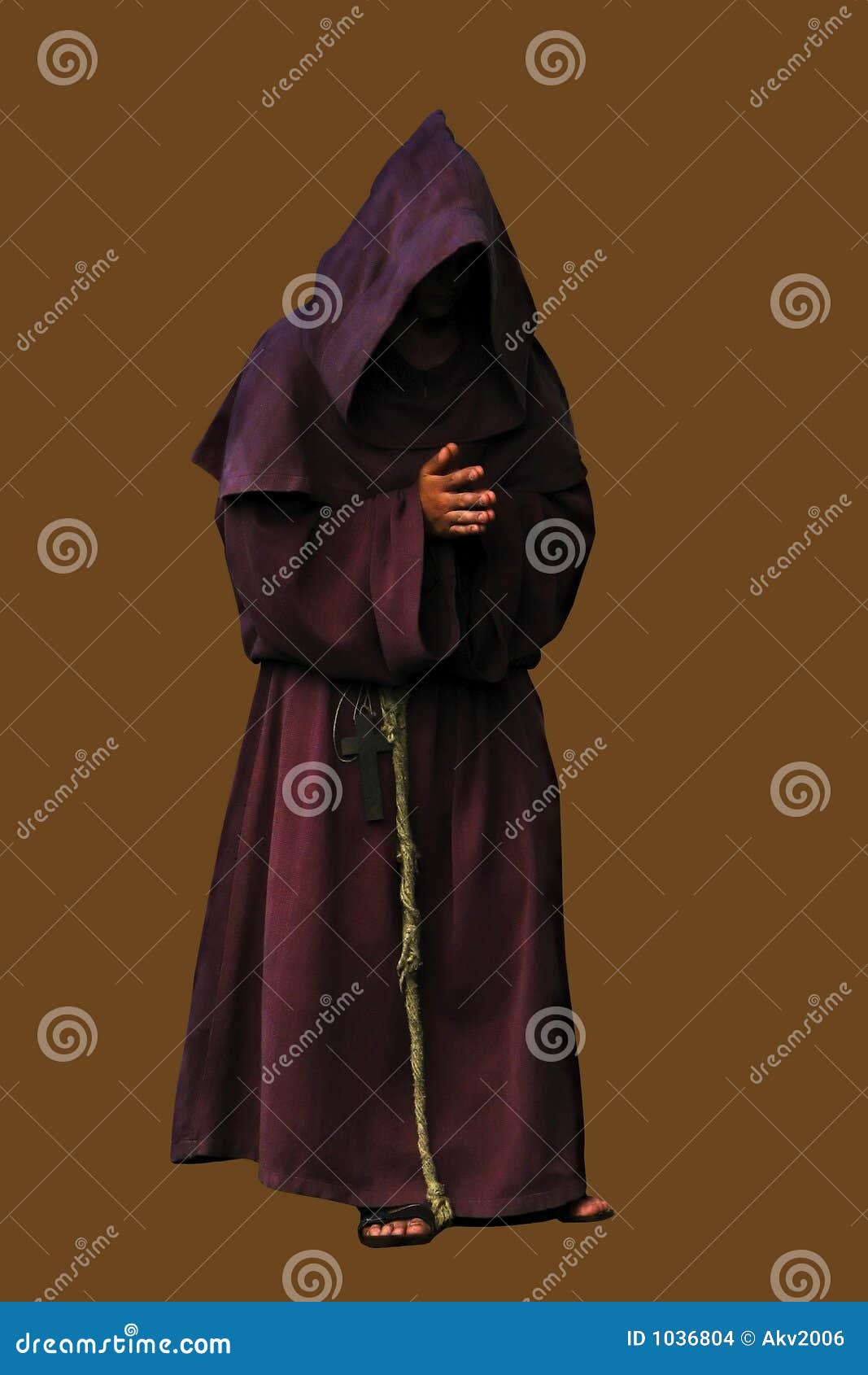 Monje Aislado En El Contexto Marrón Foto de archivo - Imagen de ...