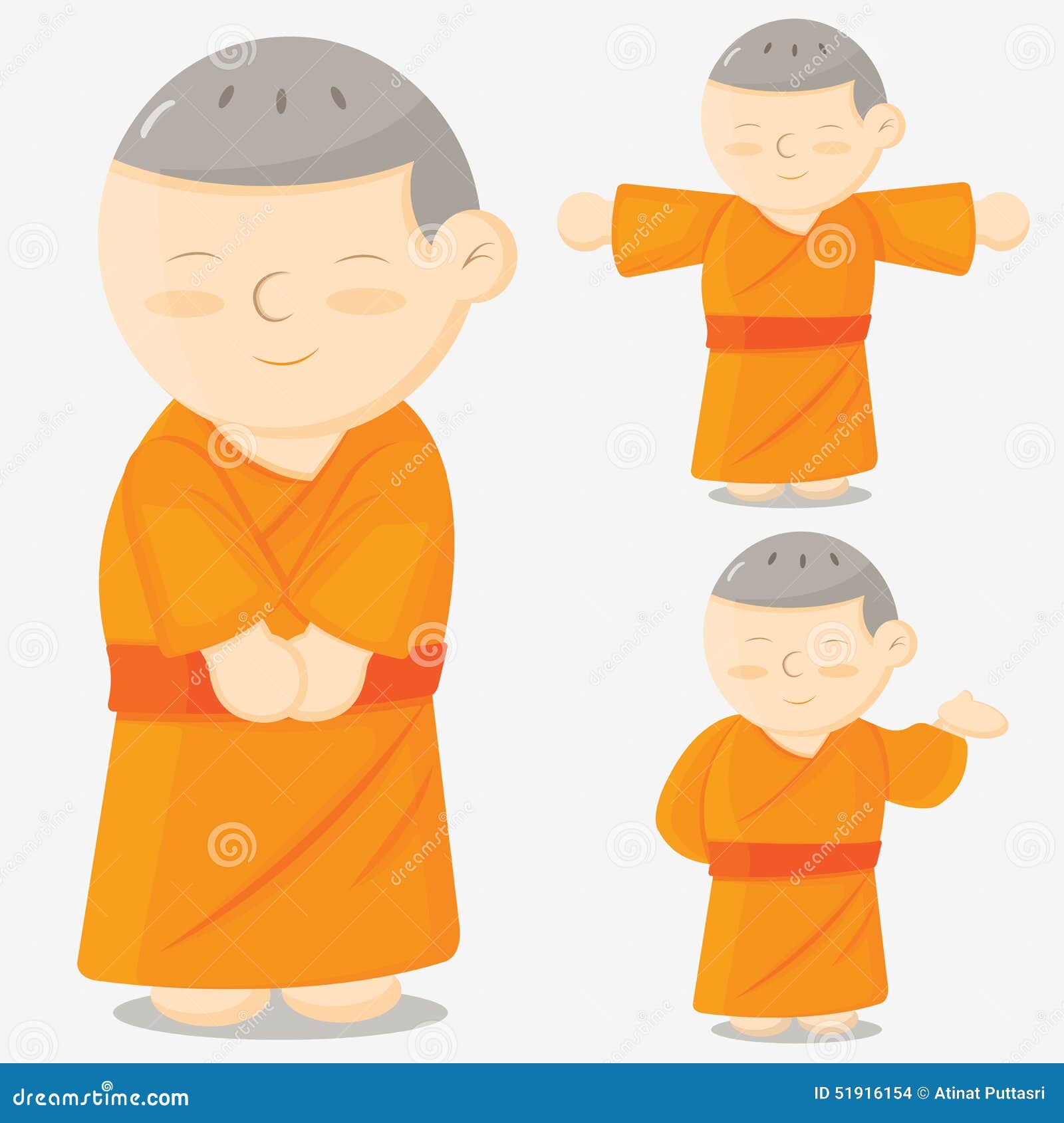 Monk cartoon stock vector. Illustration of happy, ethnicity - 51916154