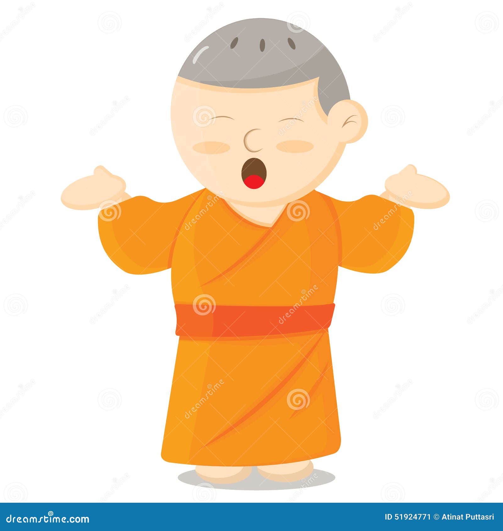Monk cartoon stock vector. Illustration of wisdom, buddhist - 51924771