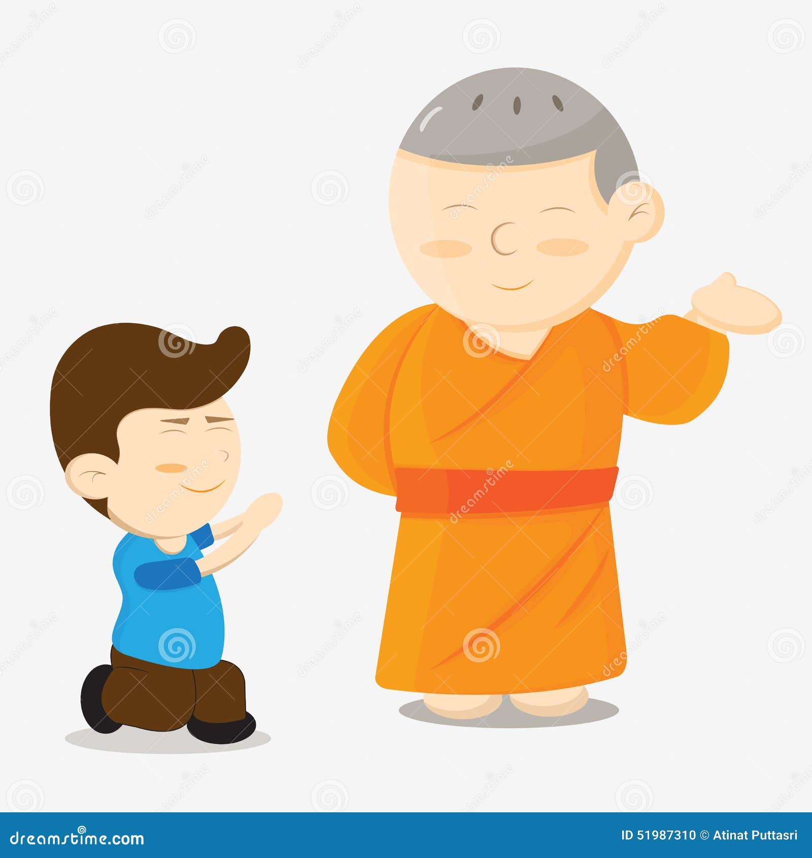 Monk cartoon stock vector. Illustration of culture, buddha - 51987310