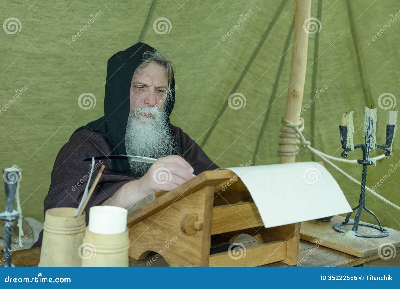 Monk chronicler stock photo. Image of letters, historicl - 35222556