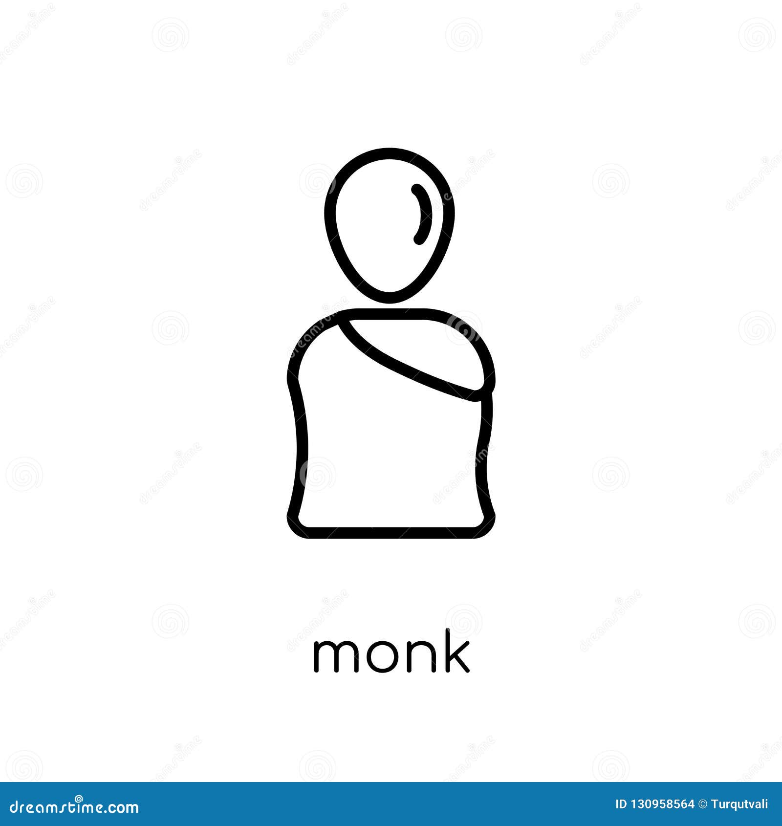 Monk Icon. Trendy Modern Flat Linear Vector Monk Icon on White B Stock ...