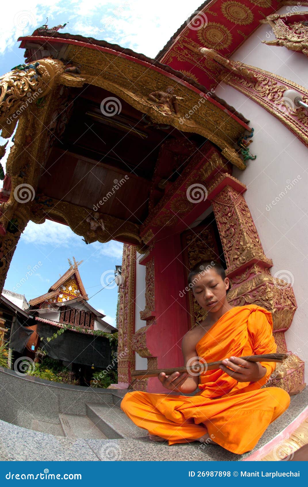 Monk learning . editorial stock photo. Image of buddah - 26987898