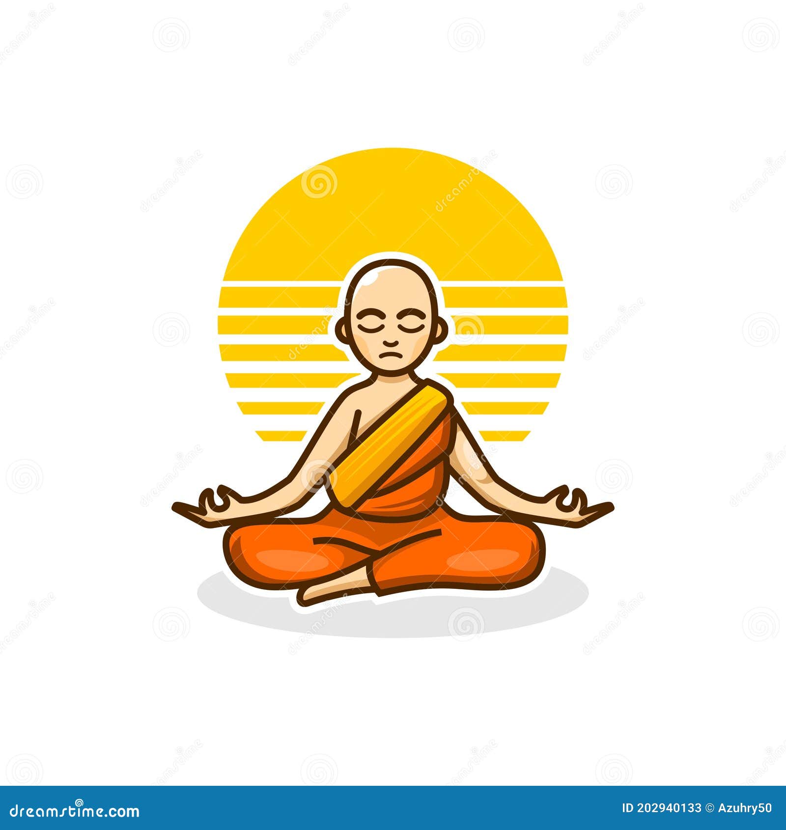 Monk Logo Icon, Buddhist Monk Cartoon Character Yoga Meditating in ... Monk Logo Icon, Buddhist Monk Cartoon Character Yoga Meditating in ...