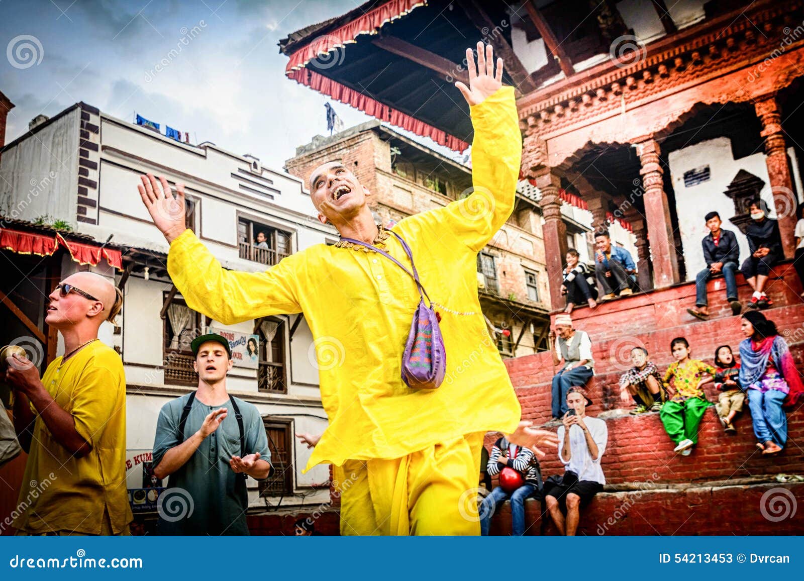 Monk Man Dancing on Durbar Square in Kathmandu, Nepal Editorial Stock ...