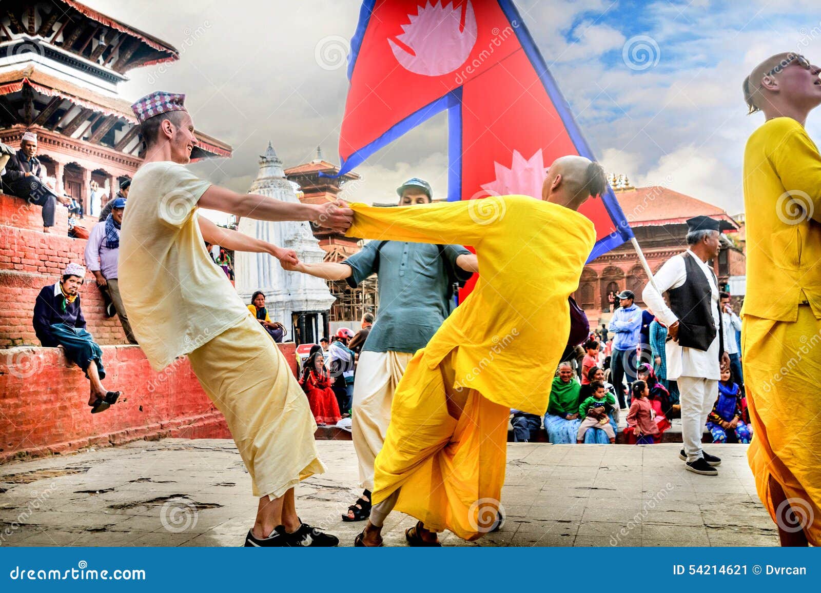 Monk Man Dancing on Durbar Square in Kathmandu, Nepal Editorial Photo ...
