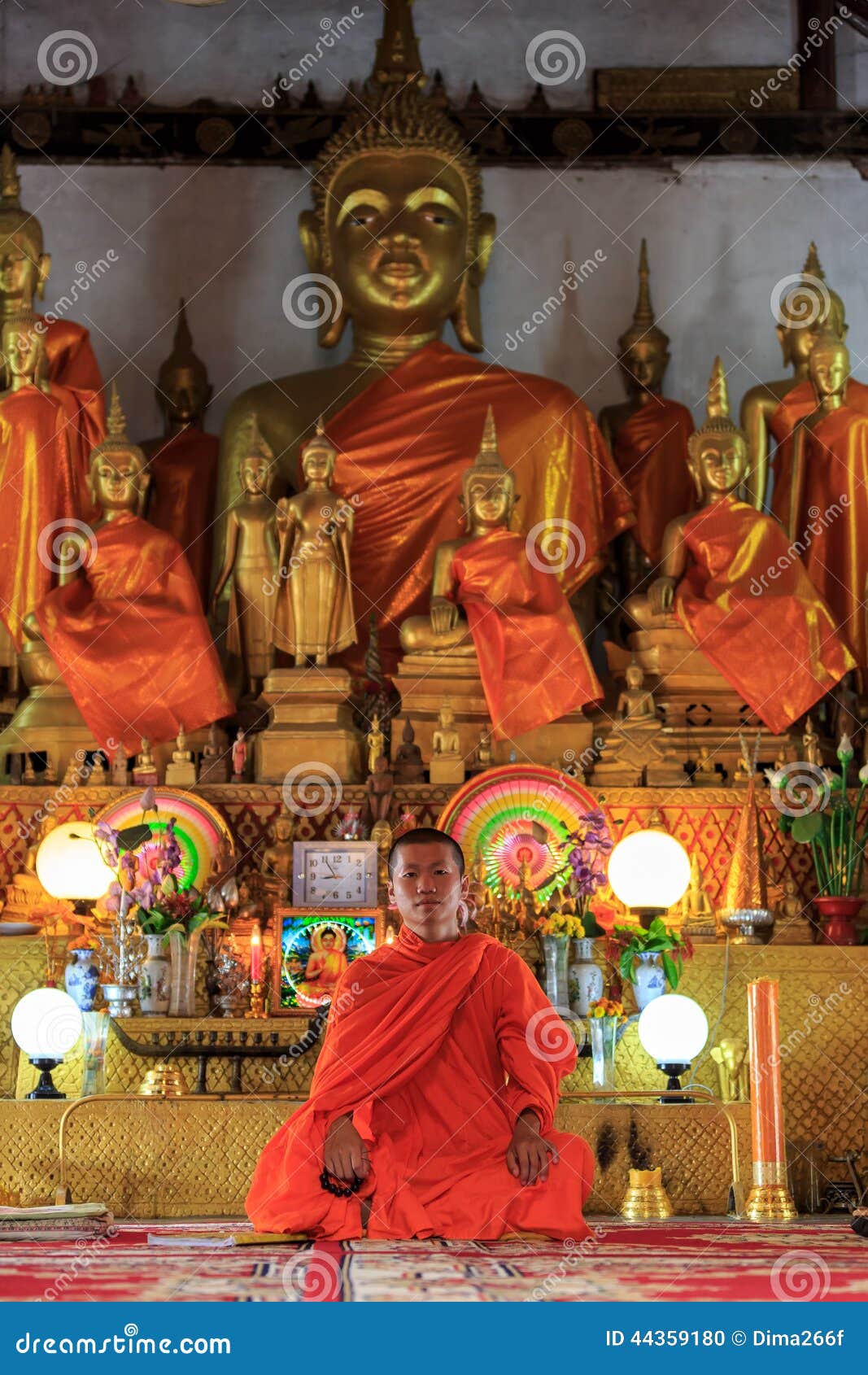 A Monk Meditating in the Lotus Position Stock Photo - Image of monk ...