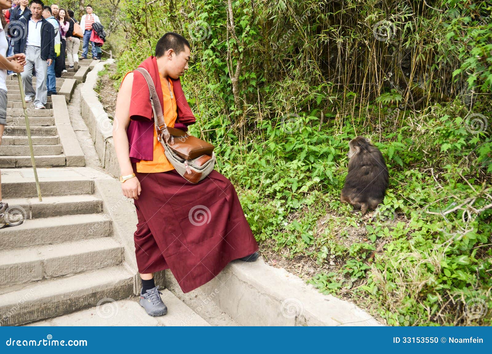 Monk and monkey editorial image. Image of monks, motorcycles - 33153550