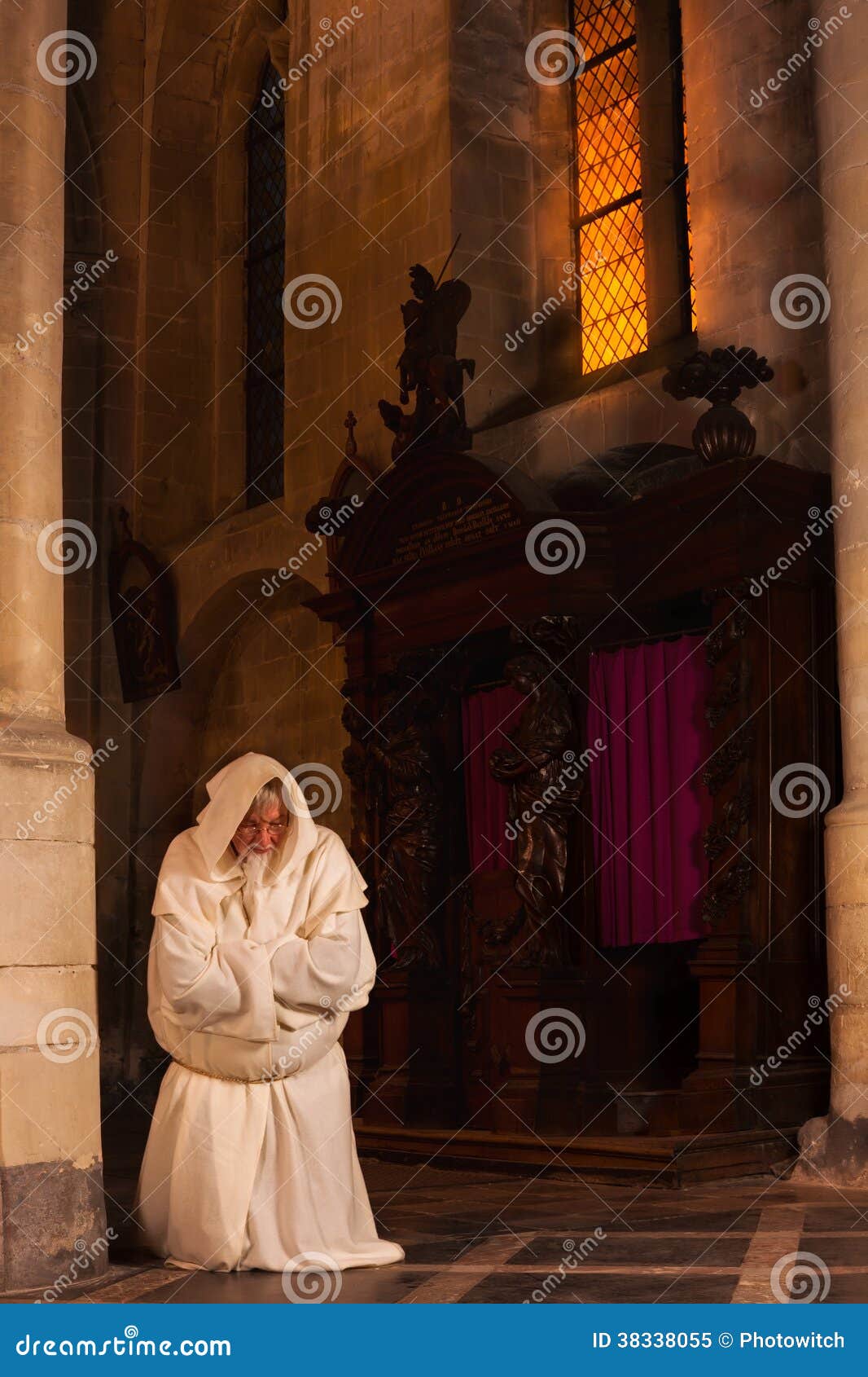 Medieval Monk Praying