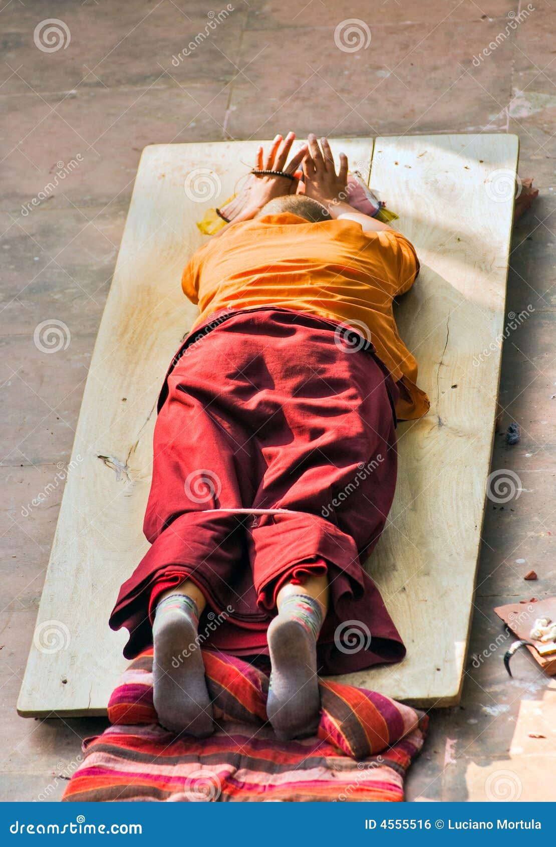 Monk praying. stock photo. Image of head, east, gaya, buddha - 4555516