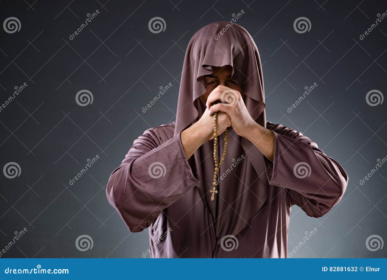 The Monk in Religious Concept on Gray Background Stock Photo - Image of ...