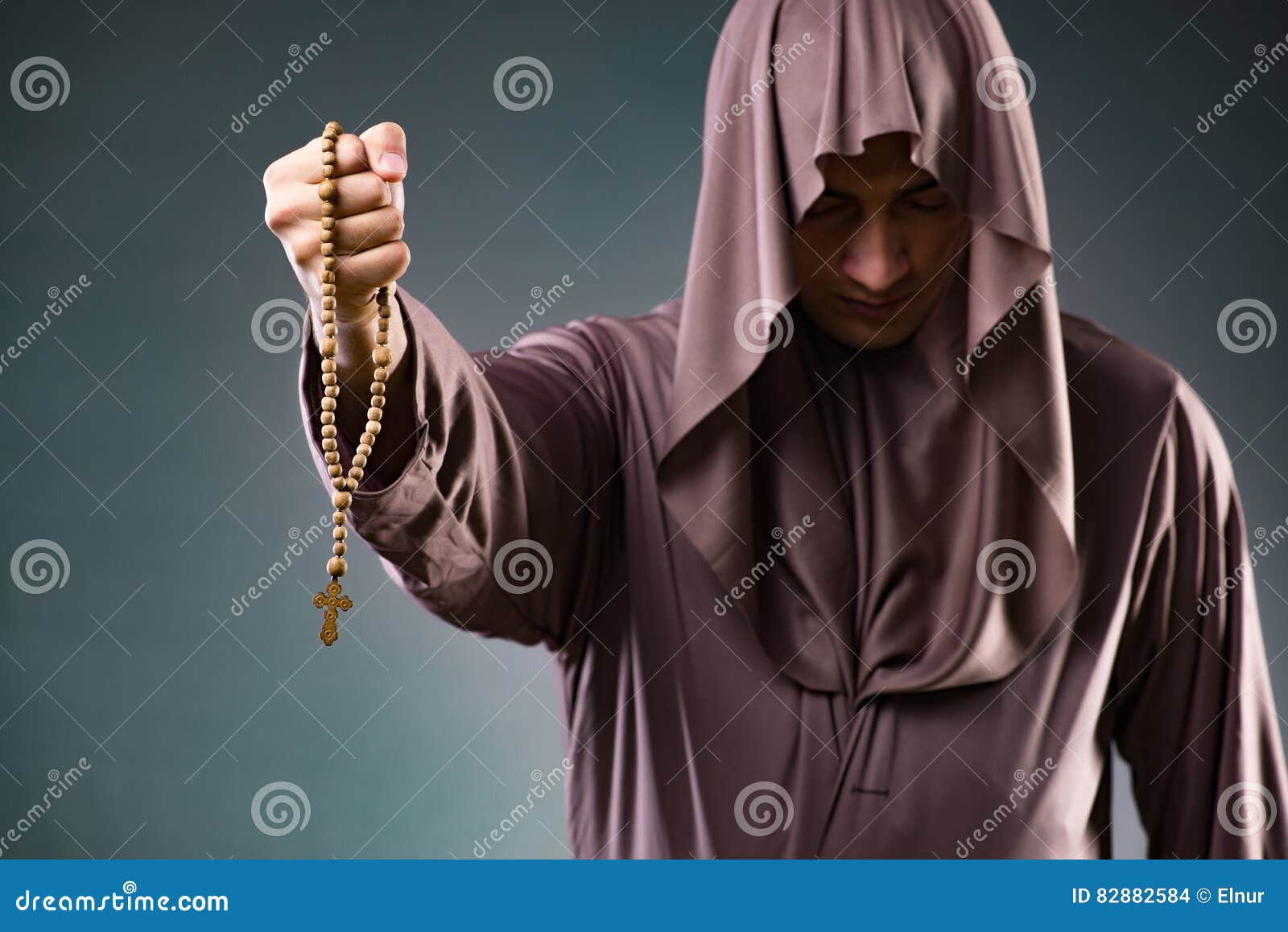 The Monk in Religious Concept on Gray Background Stock Photo - Image of ...