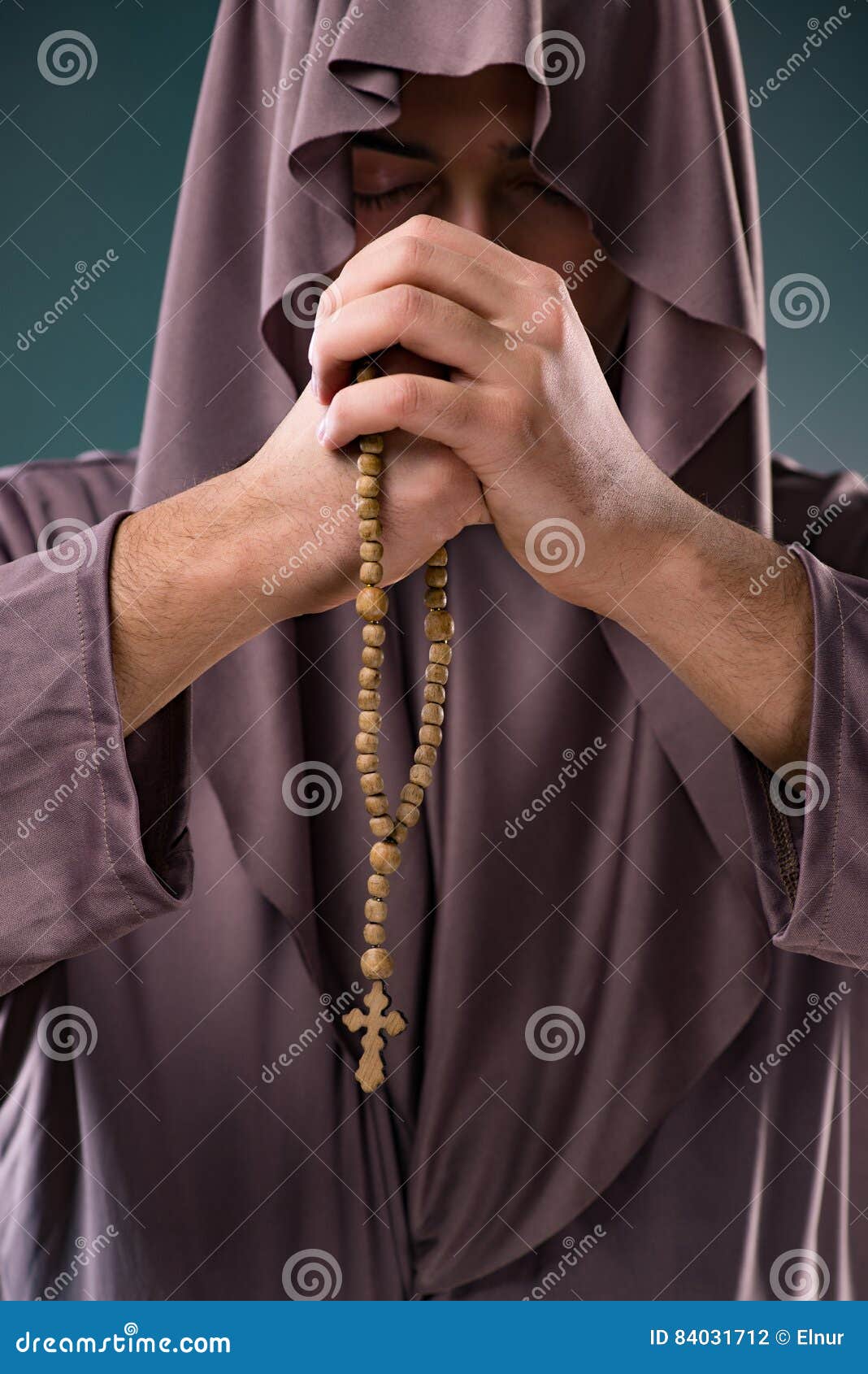 The Monk in Religious Concept on Gray Background Stock Photo - Image of ...