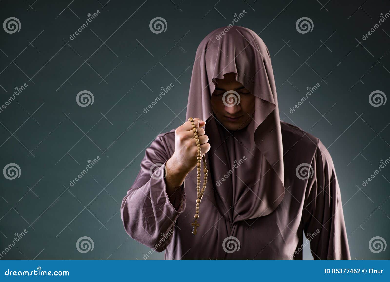The Monk in Religious Concept on Gray Background Stock Photo - Image of ...