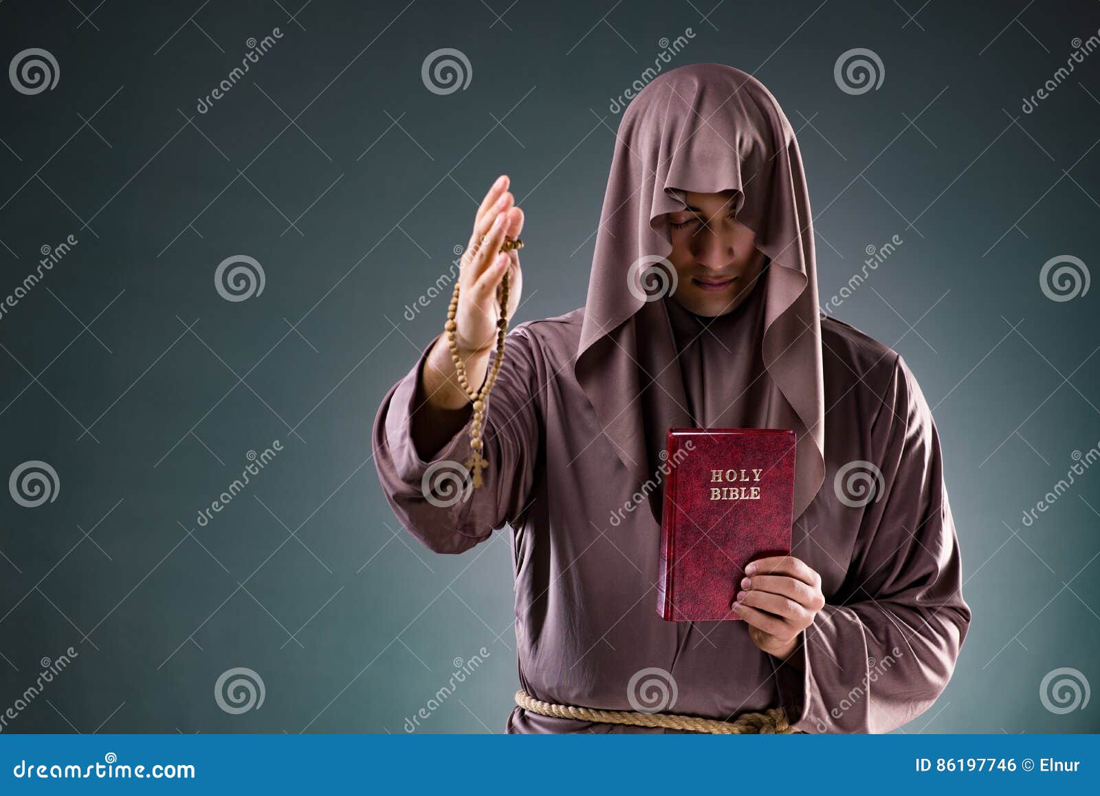 The Monk in Religious Concept on Gray Background Stock Photo - Image of ...