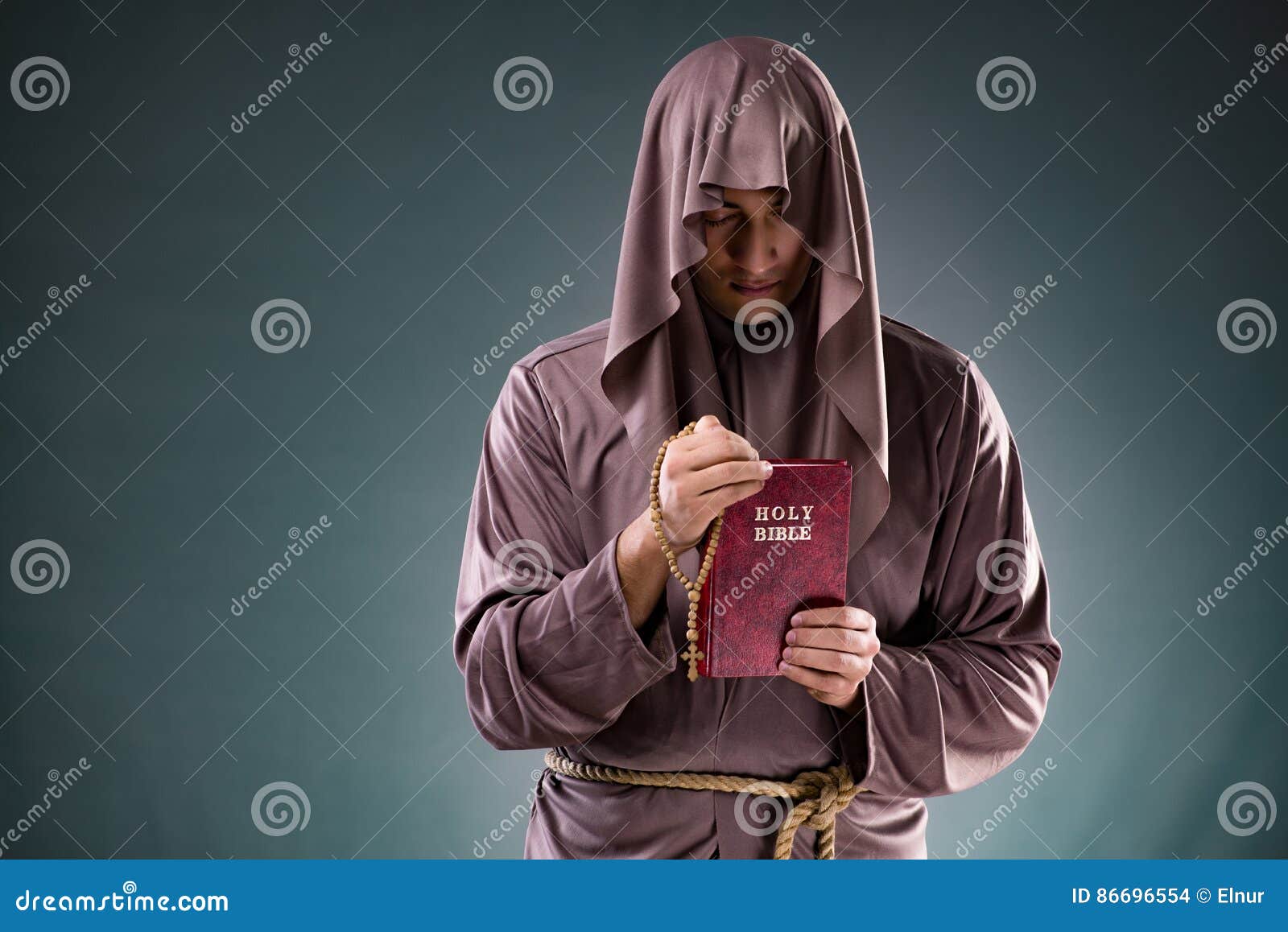 The Monk in Religious Concept on Gray Background Stock Photo - Image of ...