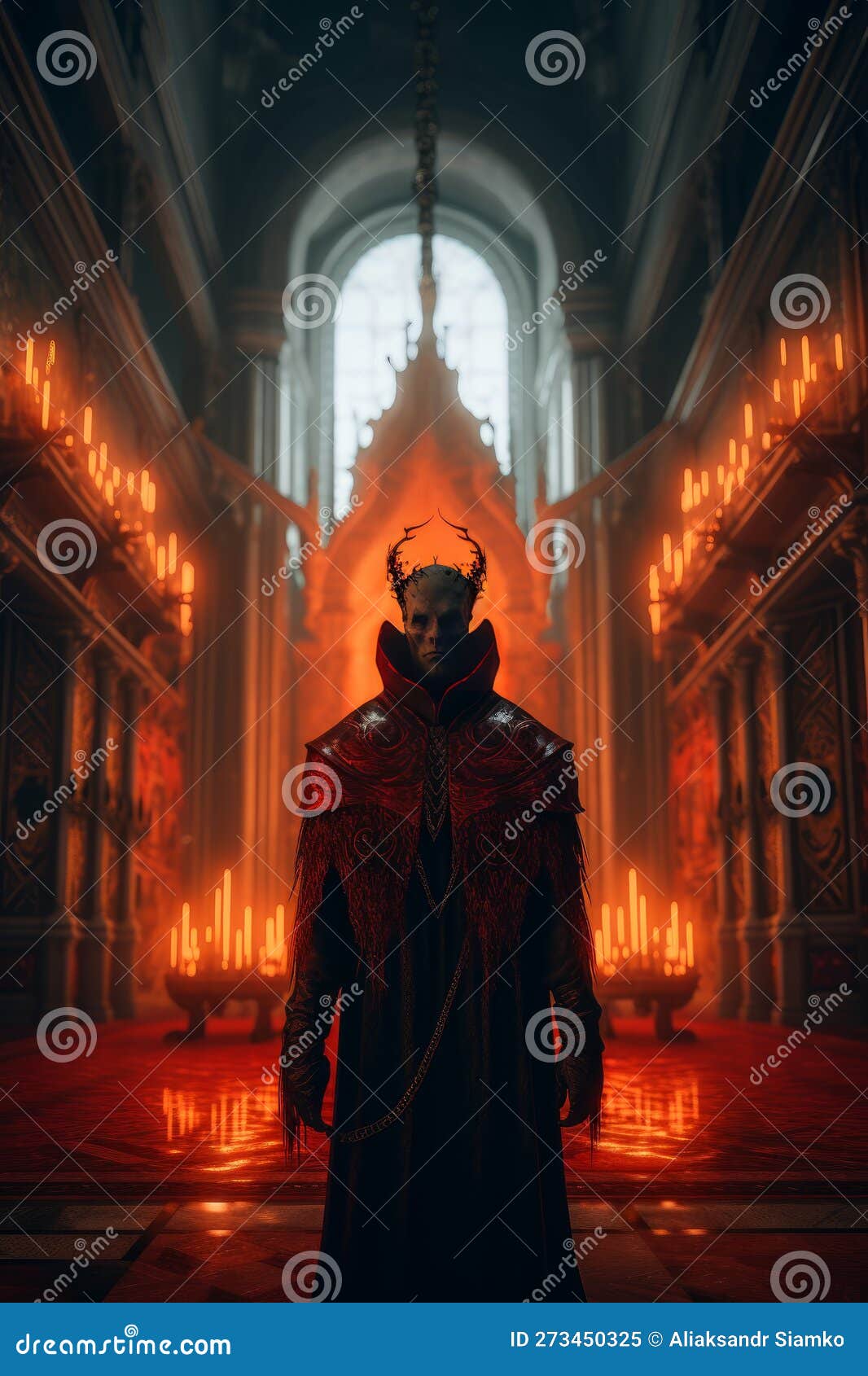 Haunting Monk Fog Sitting Lake. Generate Ai Stock Photo | CartoonDealer ...
