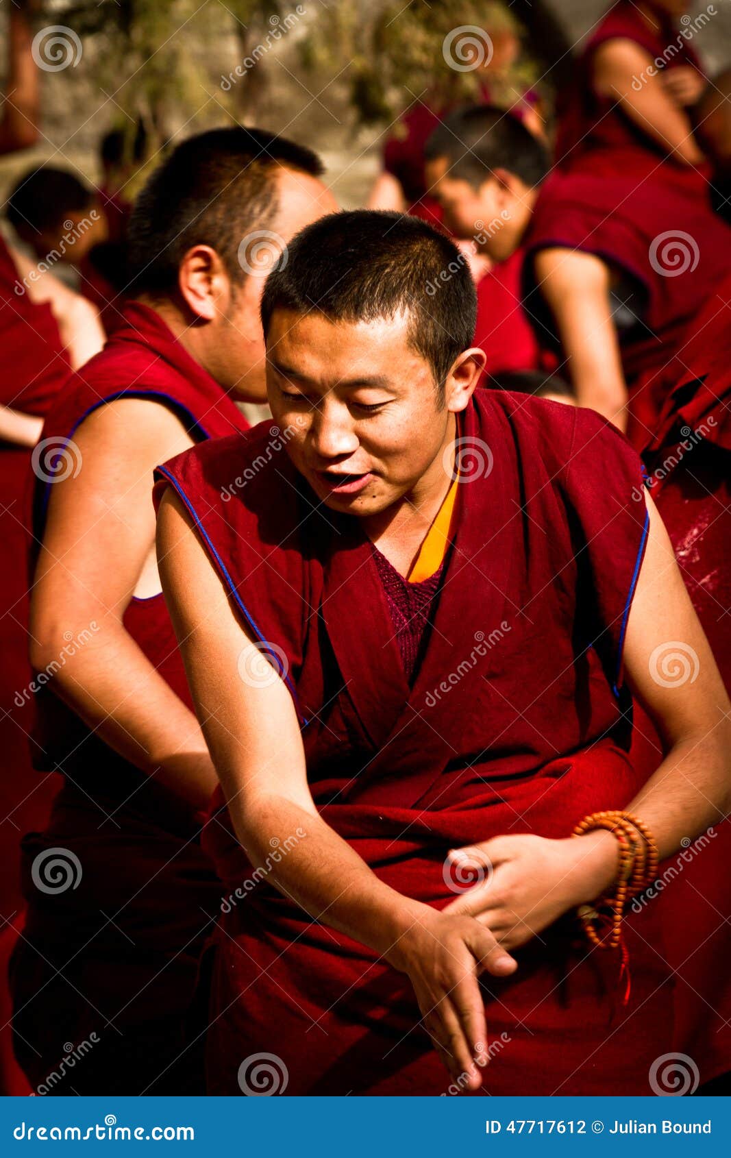 A Monk of Sera Monastery Debating Monks Lhasa Tibet Editorial ...