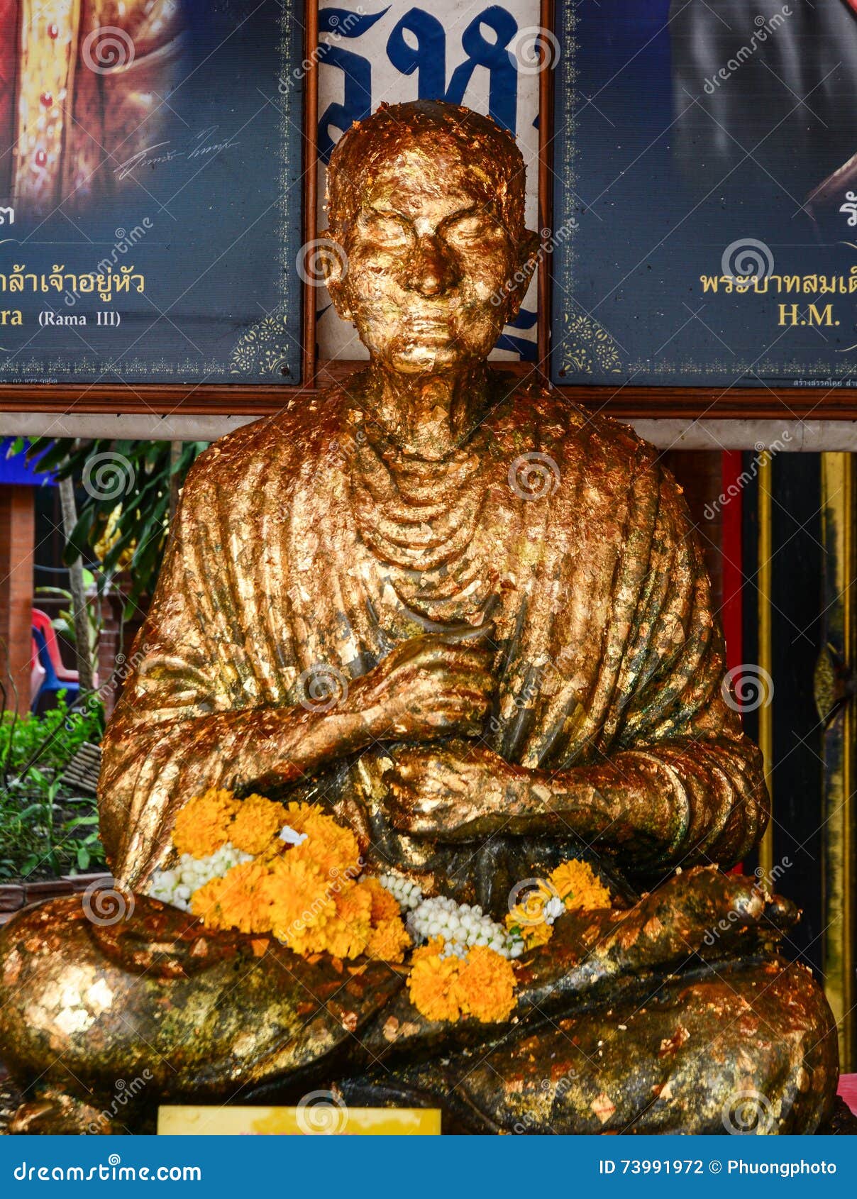 A Monk Statue at Buddhist Temple in Bangkok, Thailand Editorial ...