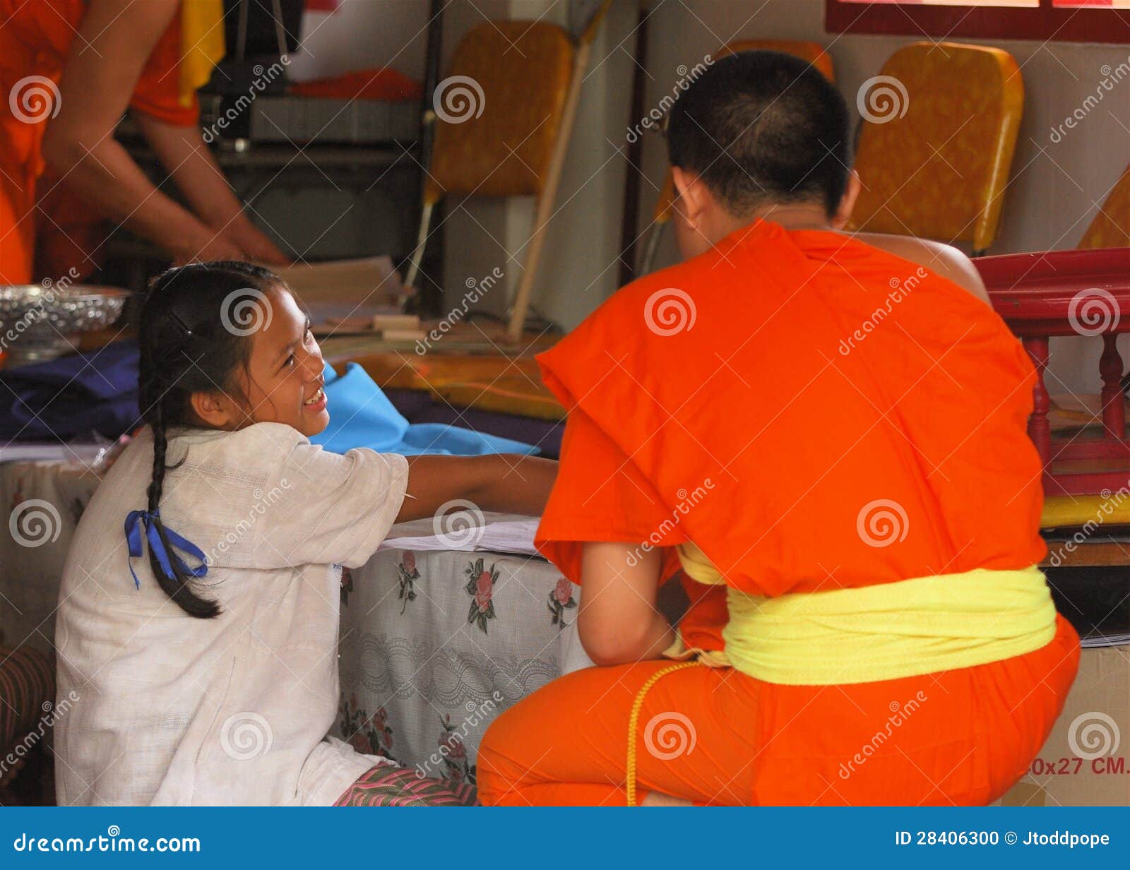 The Girl And The Monk Editorial Photo | CartoonDealer.com #23472729