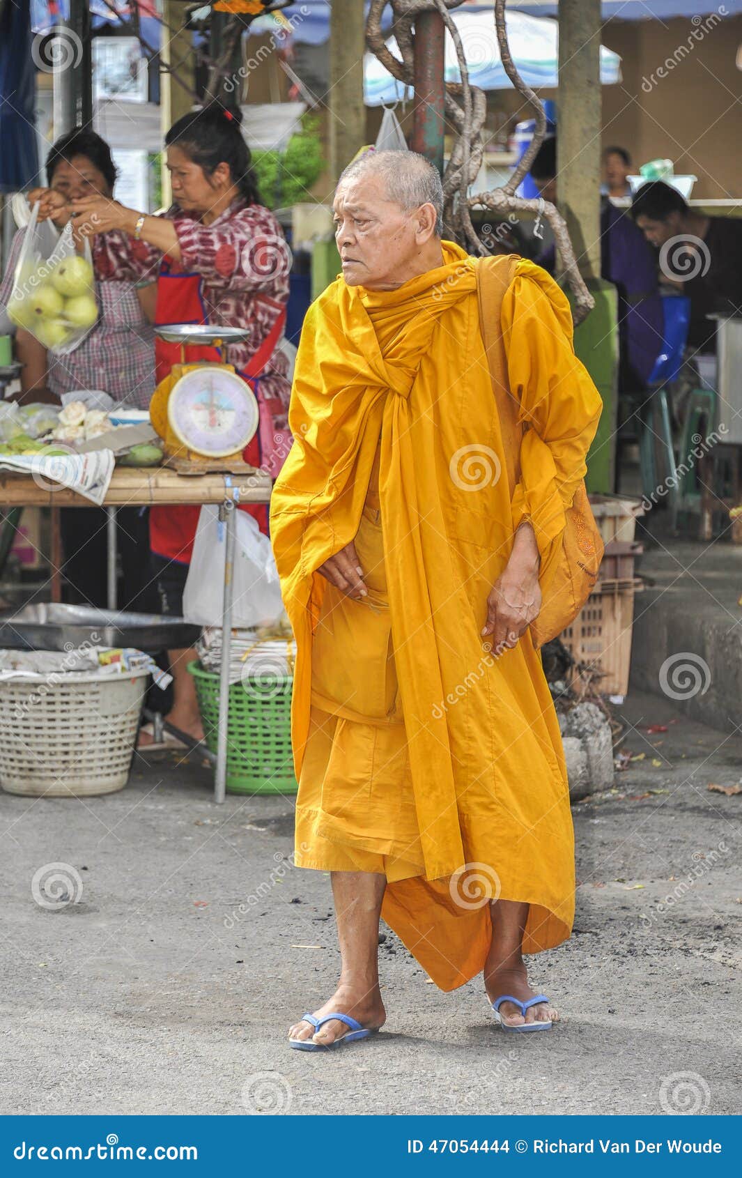Senior Buddhist Monks Sitting Infront Of Maya Devi Temple At Lumbini ...