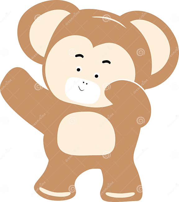 Cute Animal Monkey Brown Fat Baby Vector Illustration Stock Vector ...