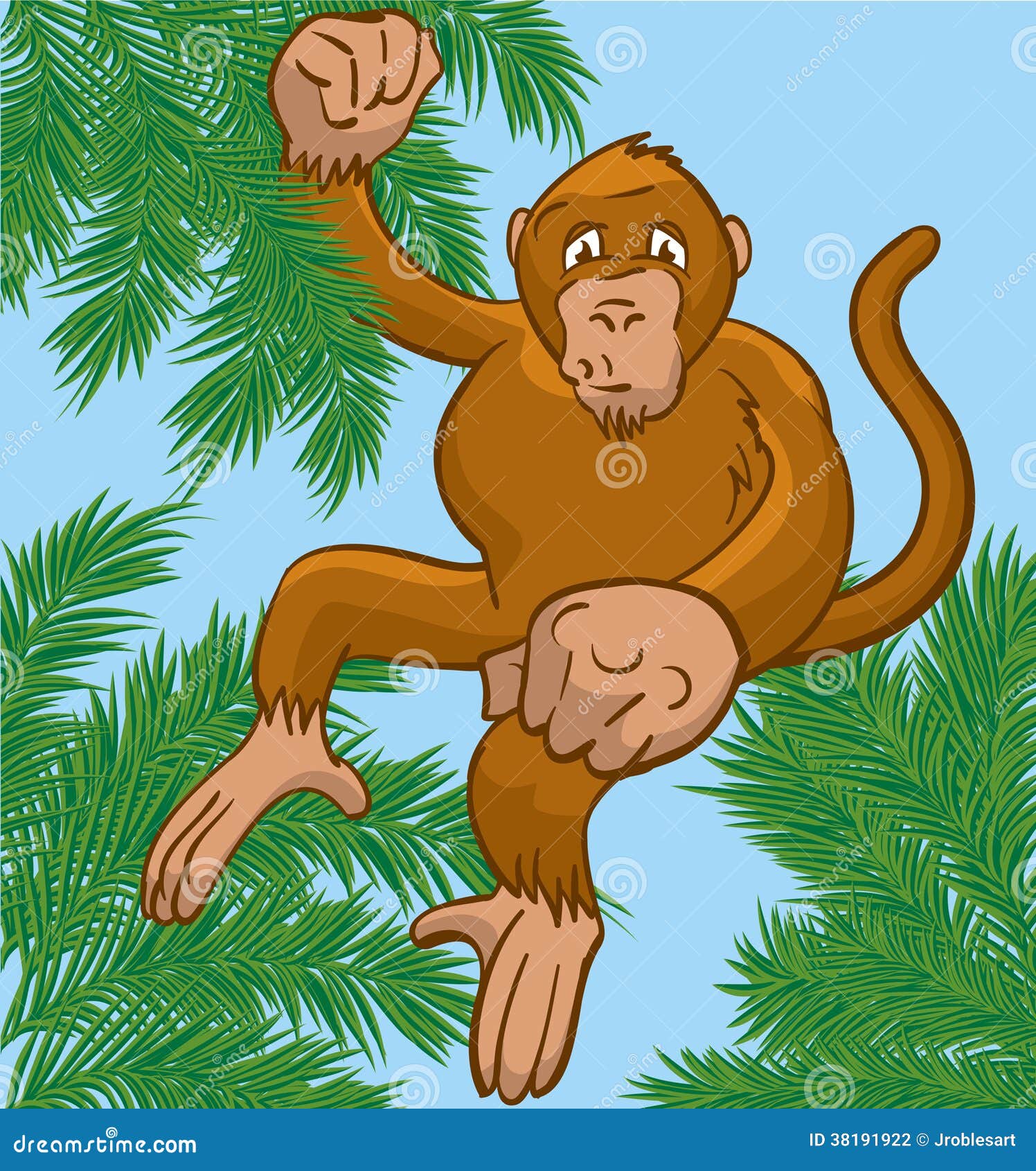 Monkey stock vector. Illustration of gesture, cheer, animal - 38191922