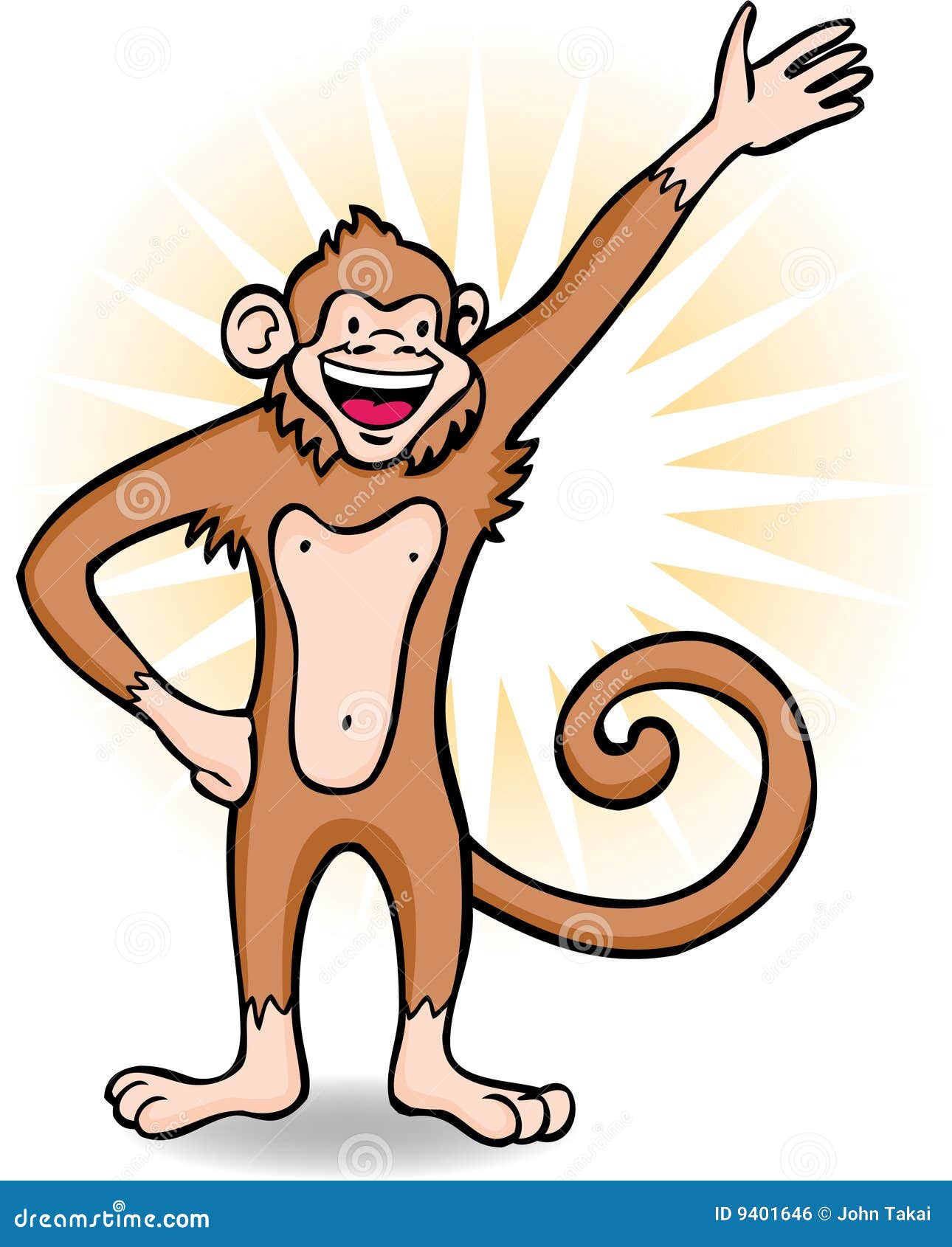 Monkey stock vector. Illustration of monkey, waving, animal - 9401646