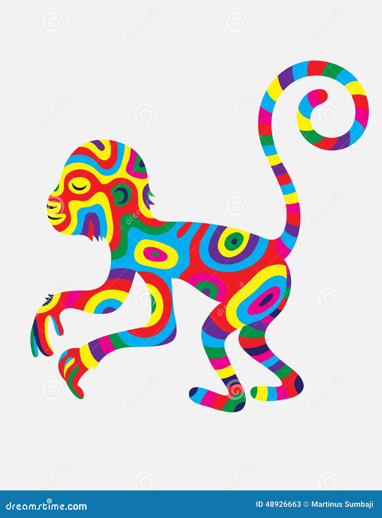 Monkey abstract color stock vector. Illustration of contemporary - 48926663
