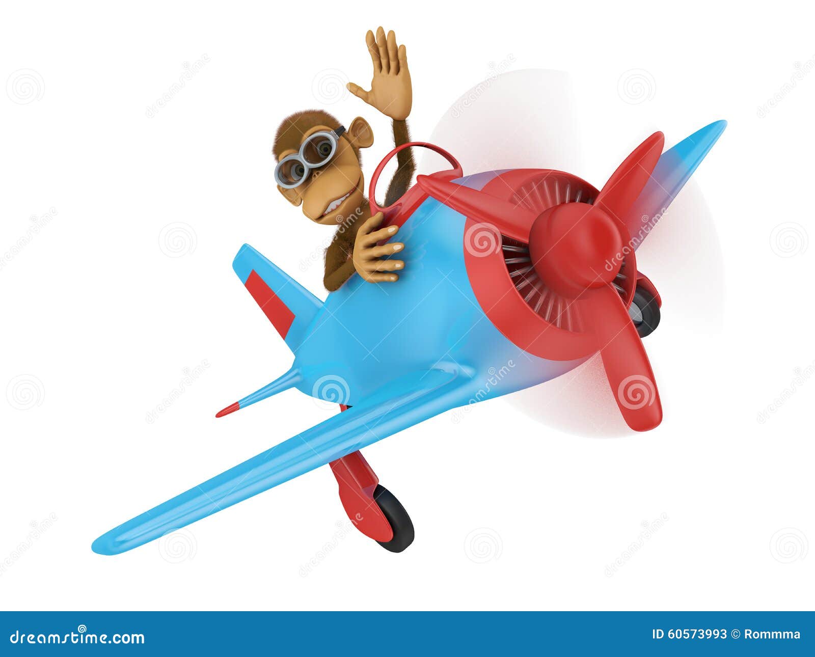 Monkey in airplane stock illustration. Illustration of cartoon - 60573993