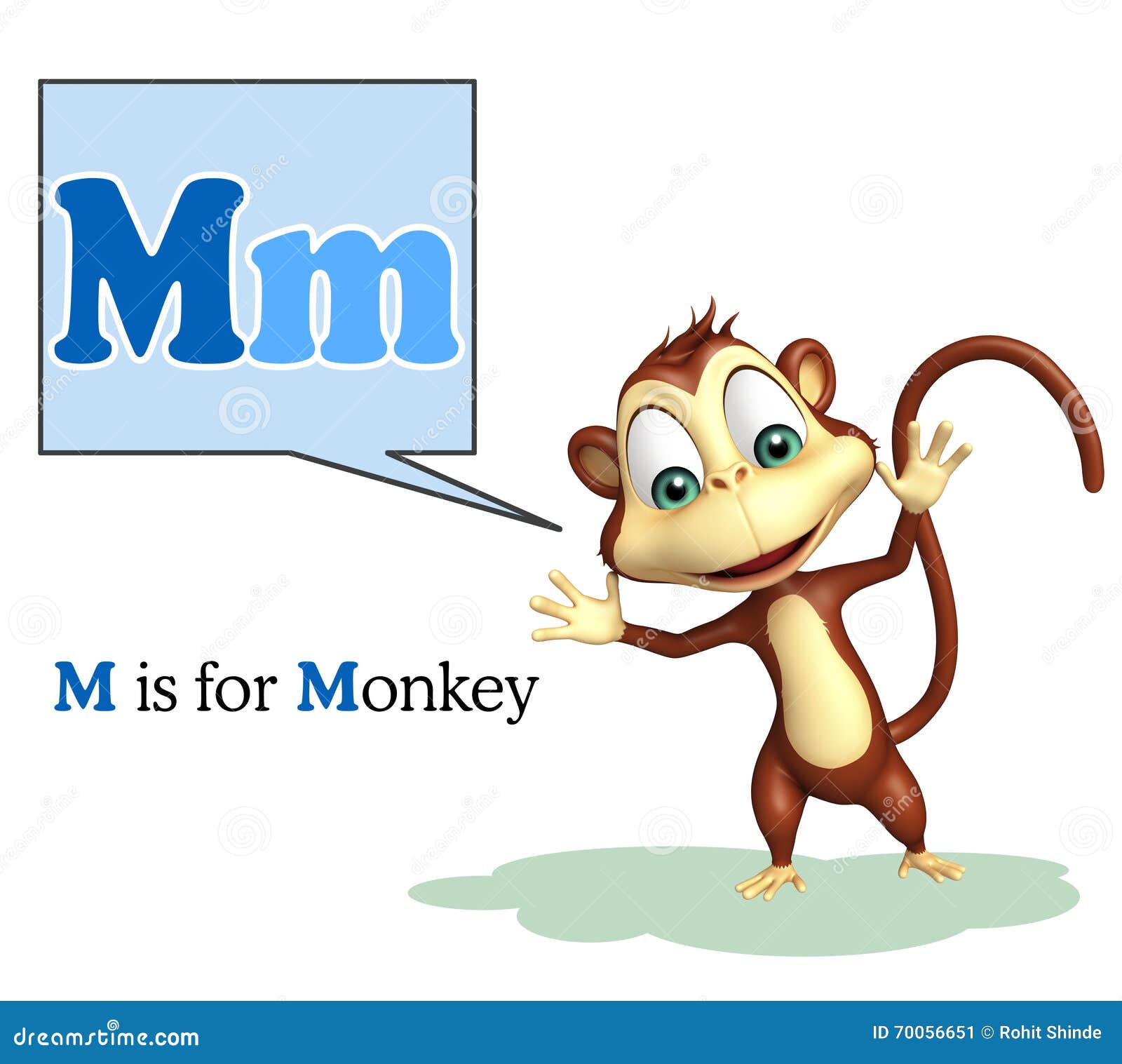 Monkey with alphabet stock illustration. Illustration of colorful ...