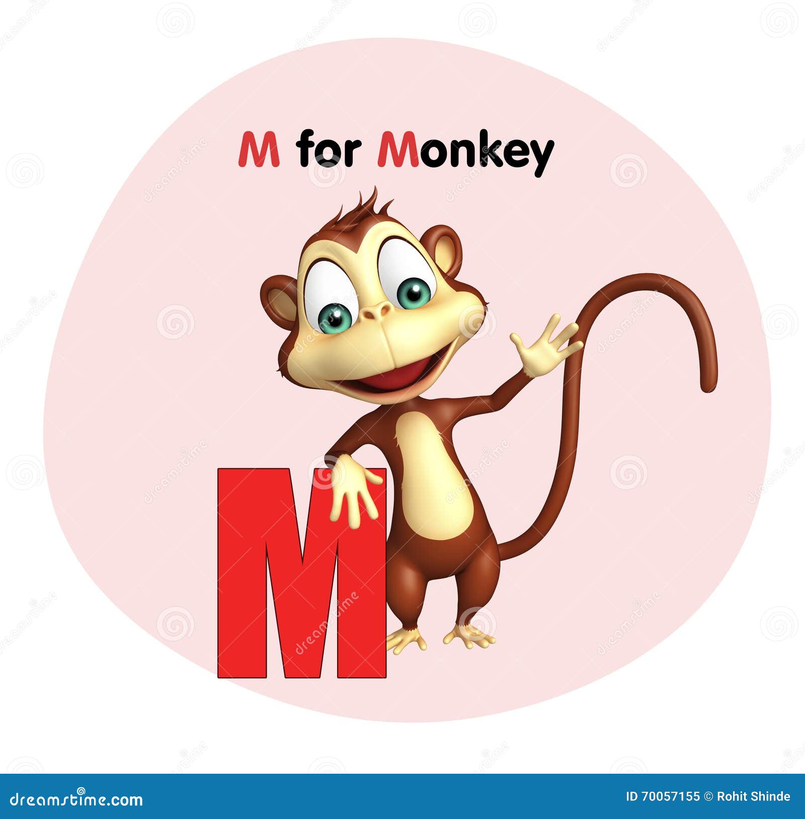 Monkey Alphabet Fun Cartoon | CartoonDealer.com #91308945