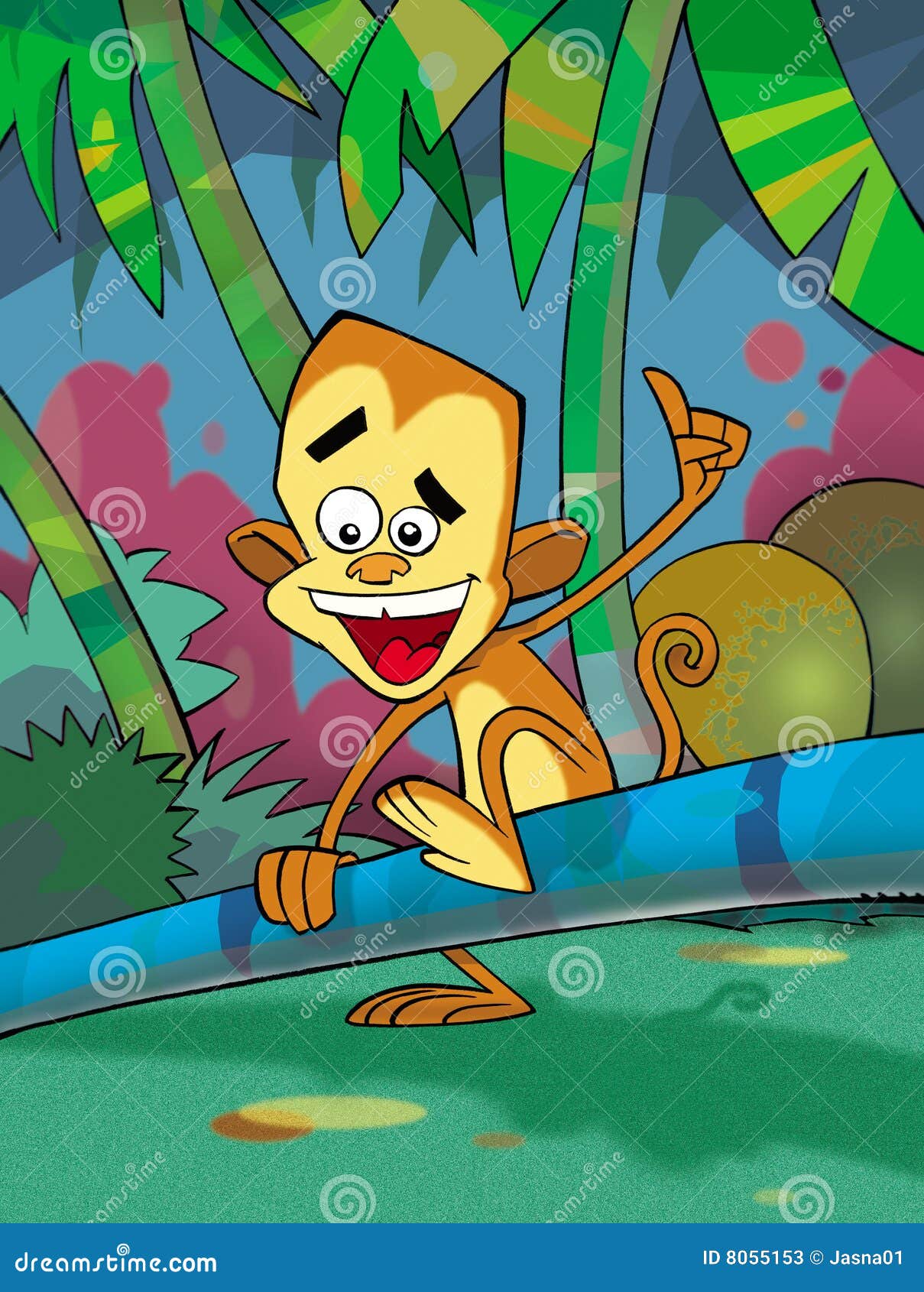 Monkey animal stock illustration. Illustration of happy - 8055153