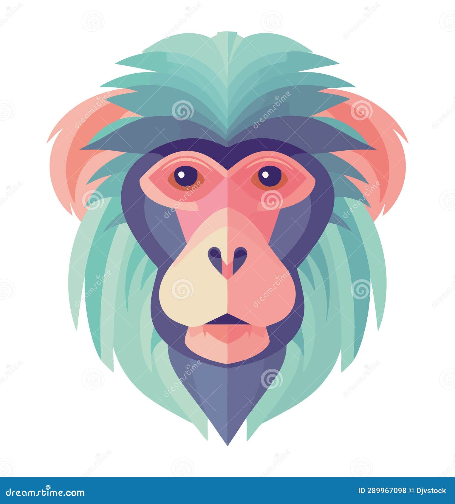 Monkey Animal Head Icon Isolated Stock Illustration - Illustration of ...