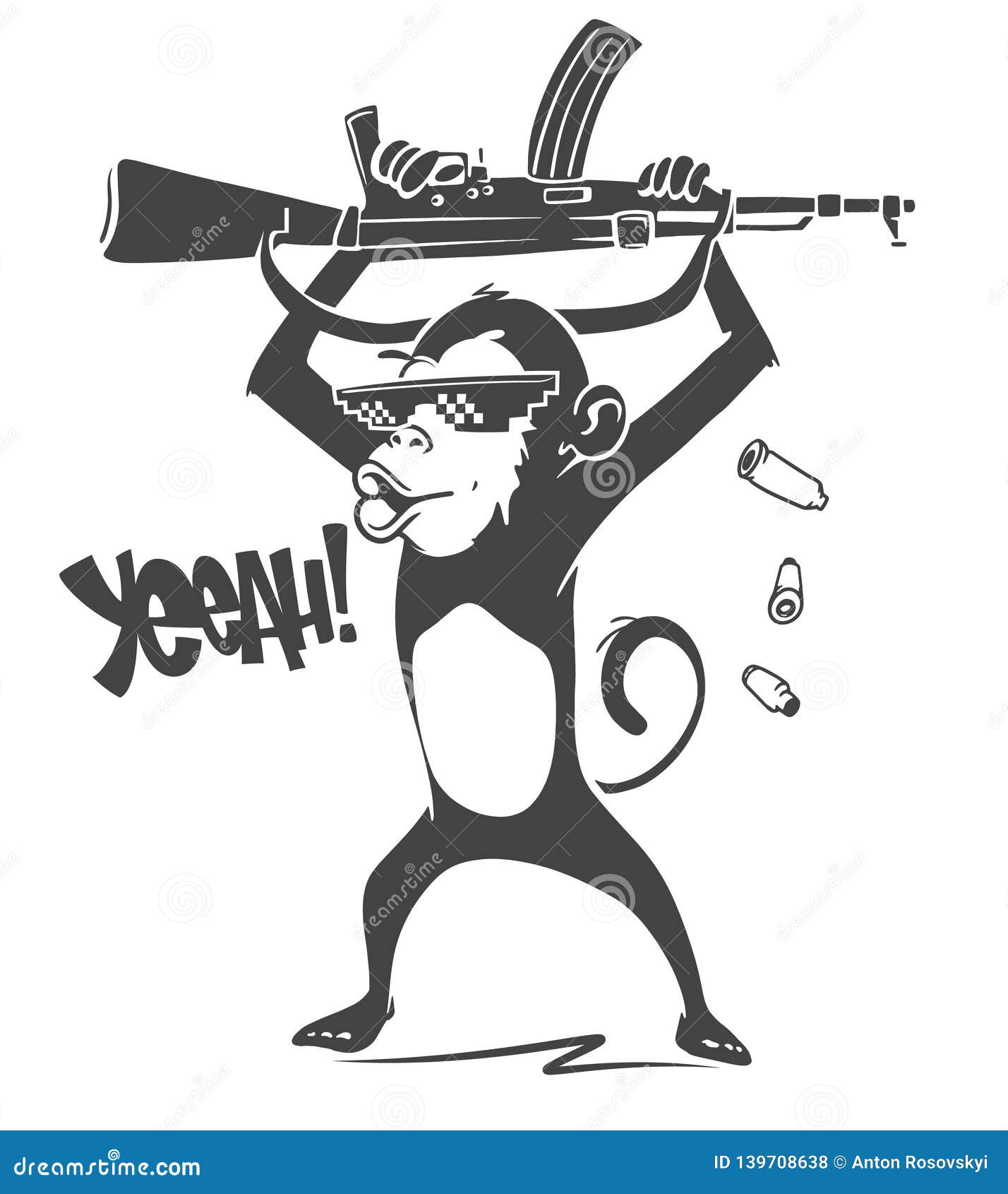 Rifle Vector Illustration Isolated On White Background. Tactical ...