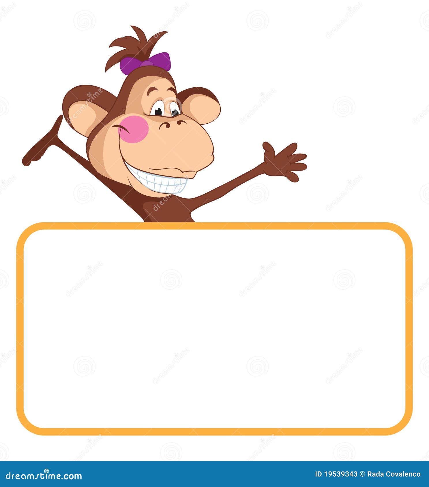 Monkey. Baby animal banner stock vector. Illustration of square - 19539343