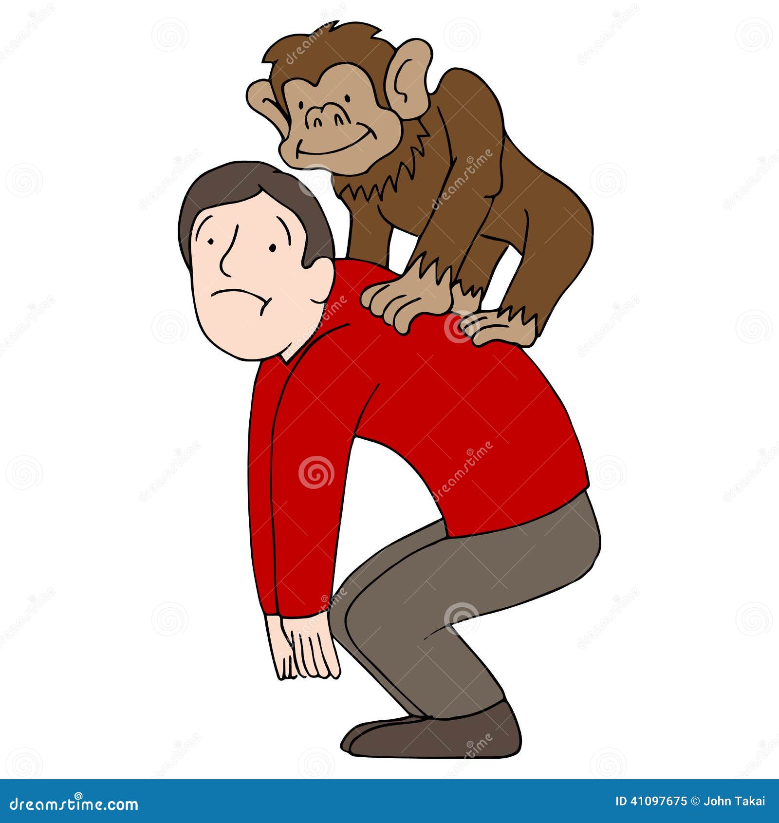 Monkey on Back stock vector. Illustration of white, issue - 41097675