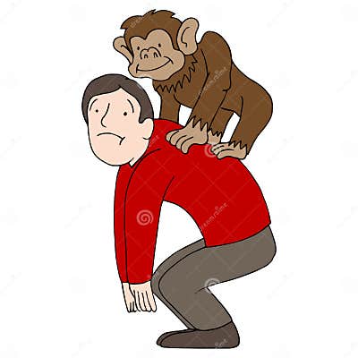 Monkey on Back stock vector. Illustration of white, issue - 41097675
