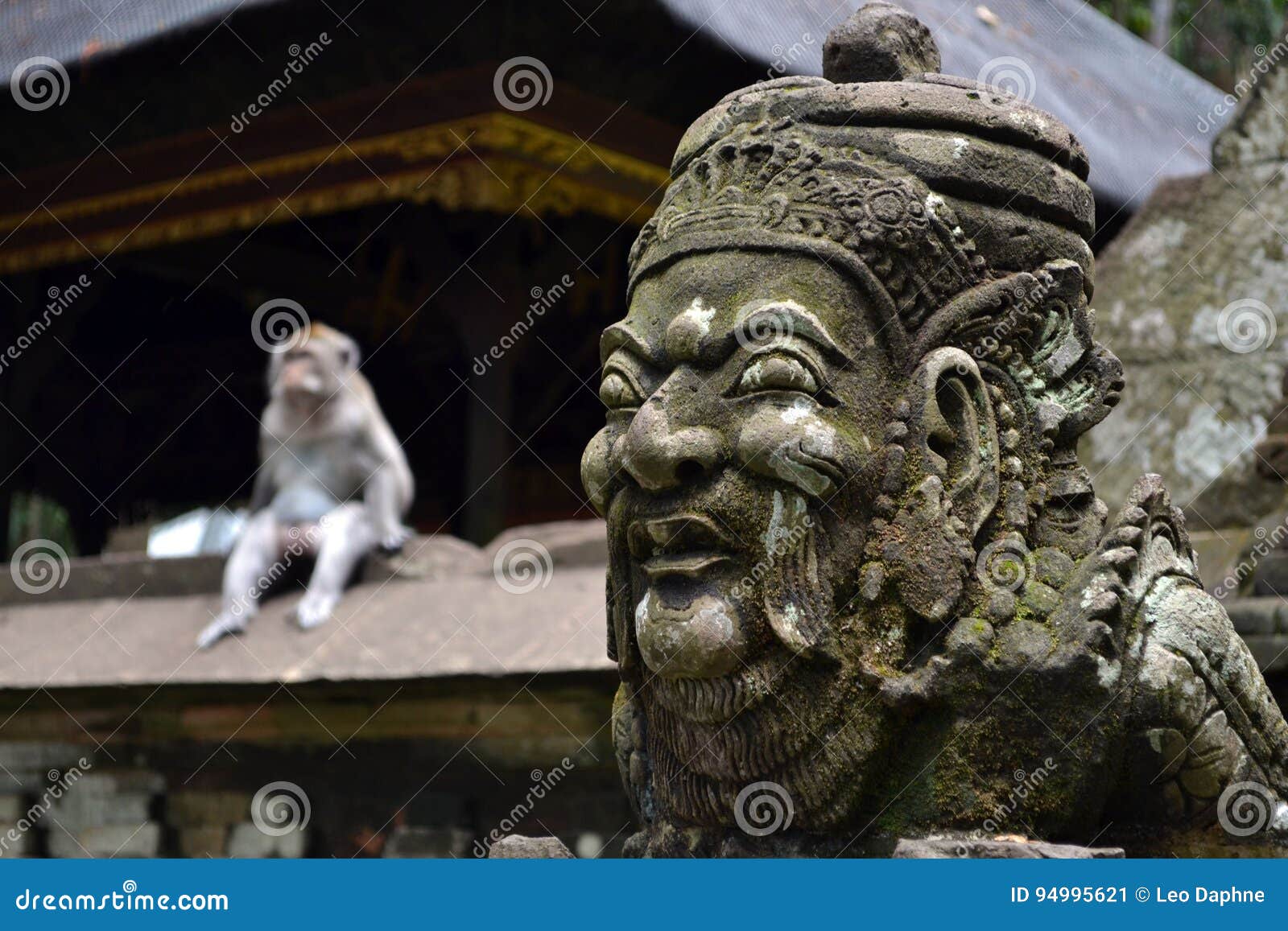 Monkey & Balinese Hindu Temple Stock Image - Image of carving, hinduism ...