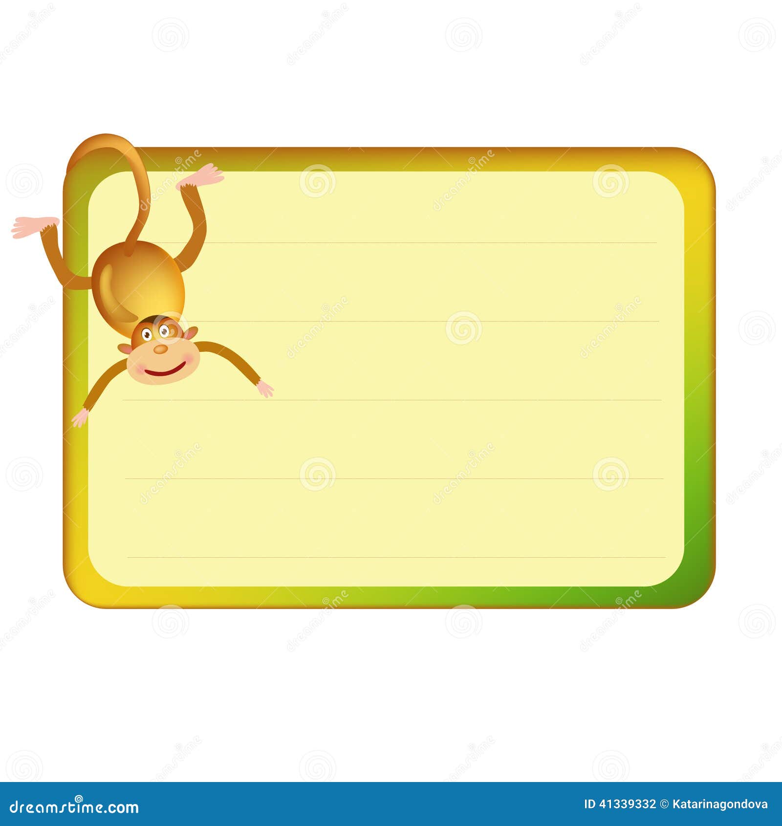 Monkey banner stock vector. Illustration of child, banner - 41339332