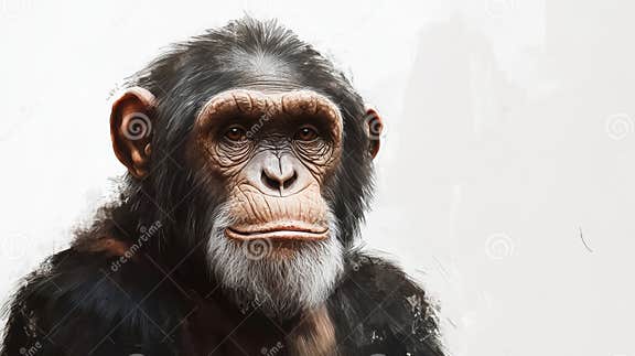 A Monkey with a Beard and a White Face Stock Illustration ...