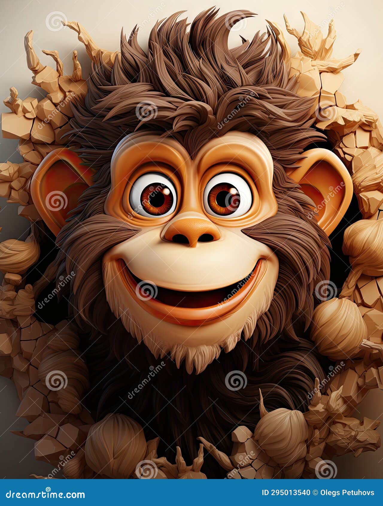 Monkey With A Pile Of Golden Coins Vector Illustration | CartoonDealer ...
