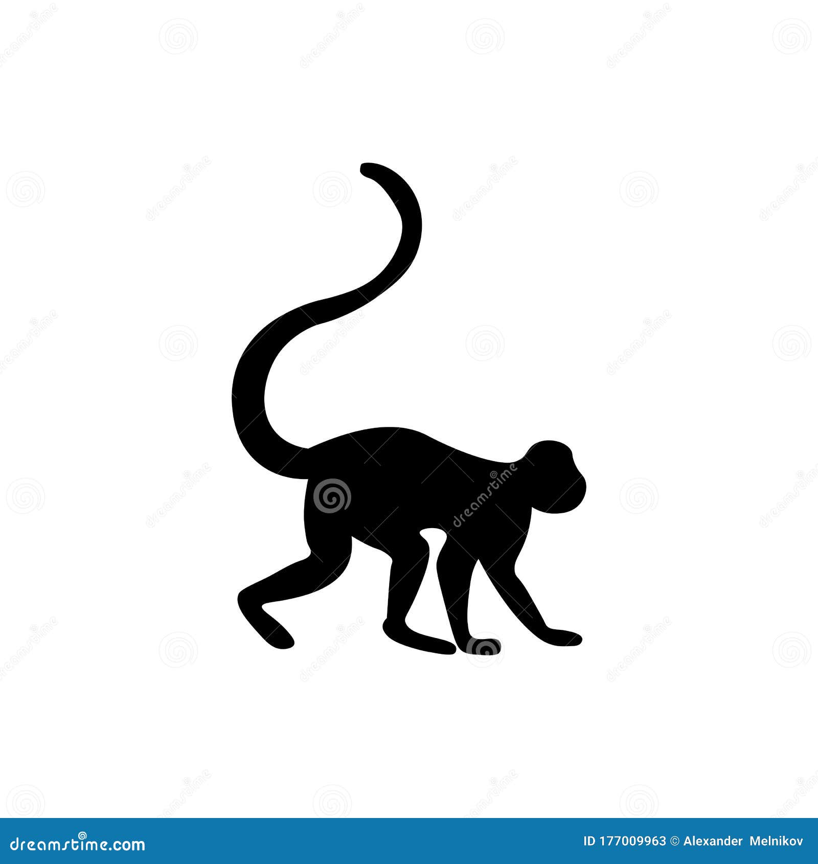 Monkey Black Sign Icon. Vector Illustration Eps 10 Stock Illustration ...