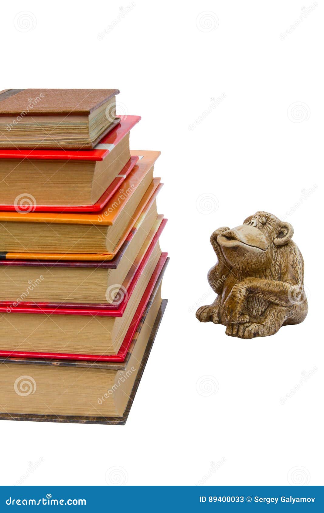 Monkey and books stock image. Image of education, intelligence - 89400033