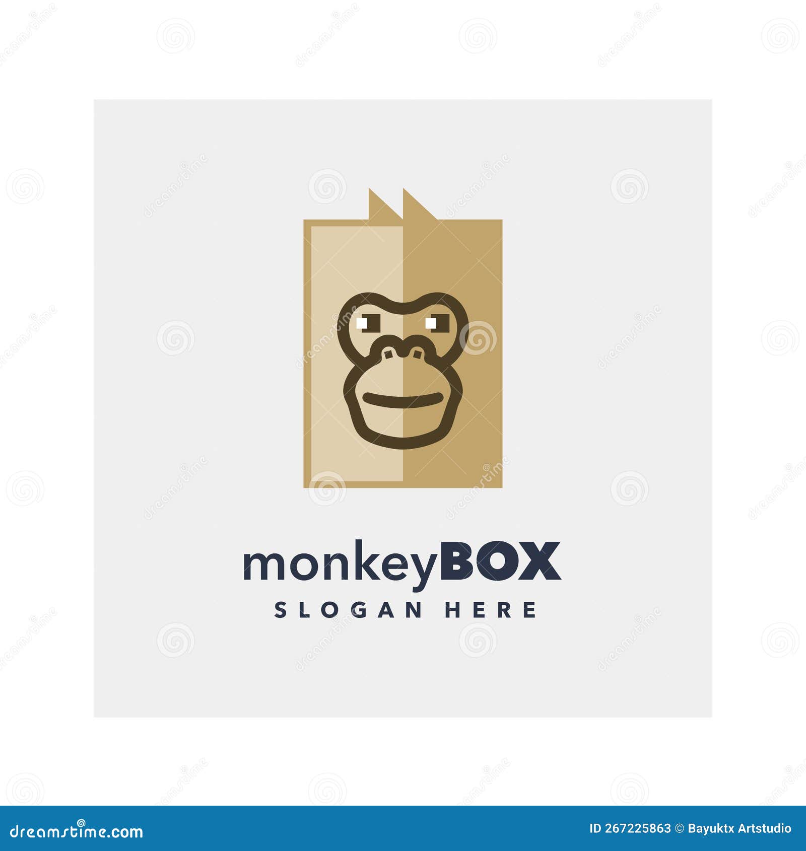 Monkey box logo stock vector. Illustration of geometric - 267225863